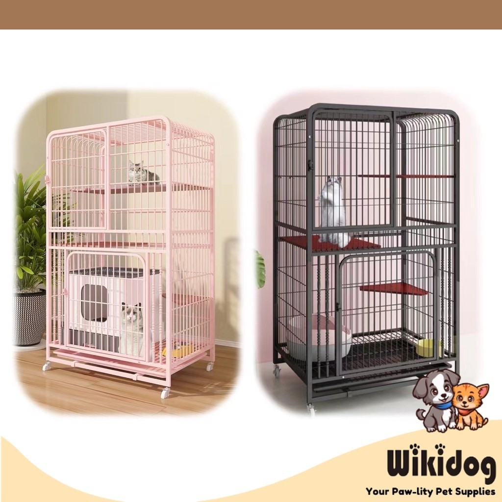 [Wikidog] Pet Cat Cage Pet Play Cage 4 Layer Stainless Steel Heavy Duty ...