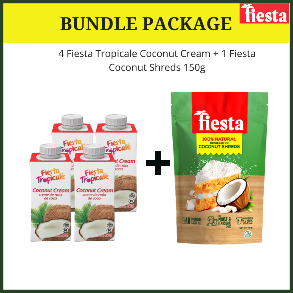 4 Fiesta Tropicale Coconut Cream + 1 Fiesta Cocobut Shreds 150g ...