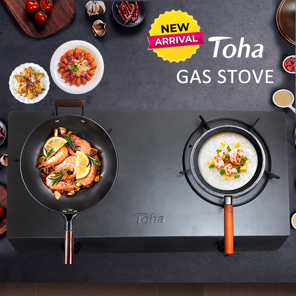 Toha Gas Stove Heavy Duty Double Single Burner Automatic Family Gas ...