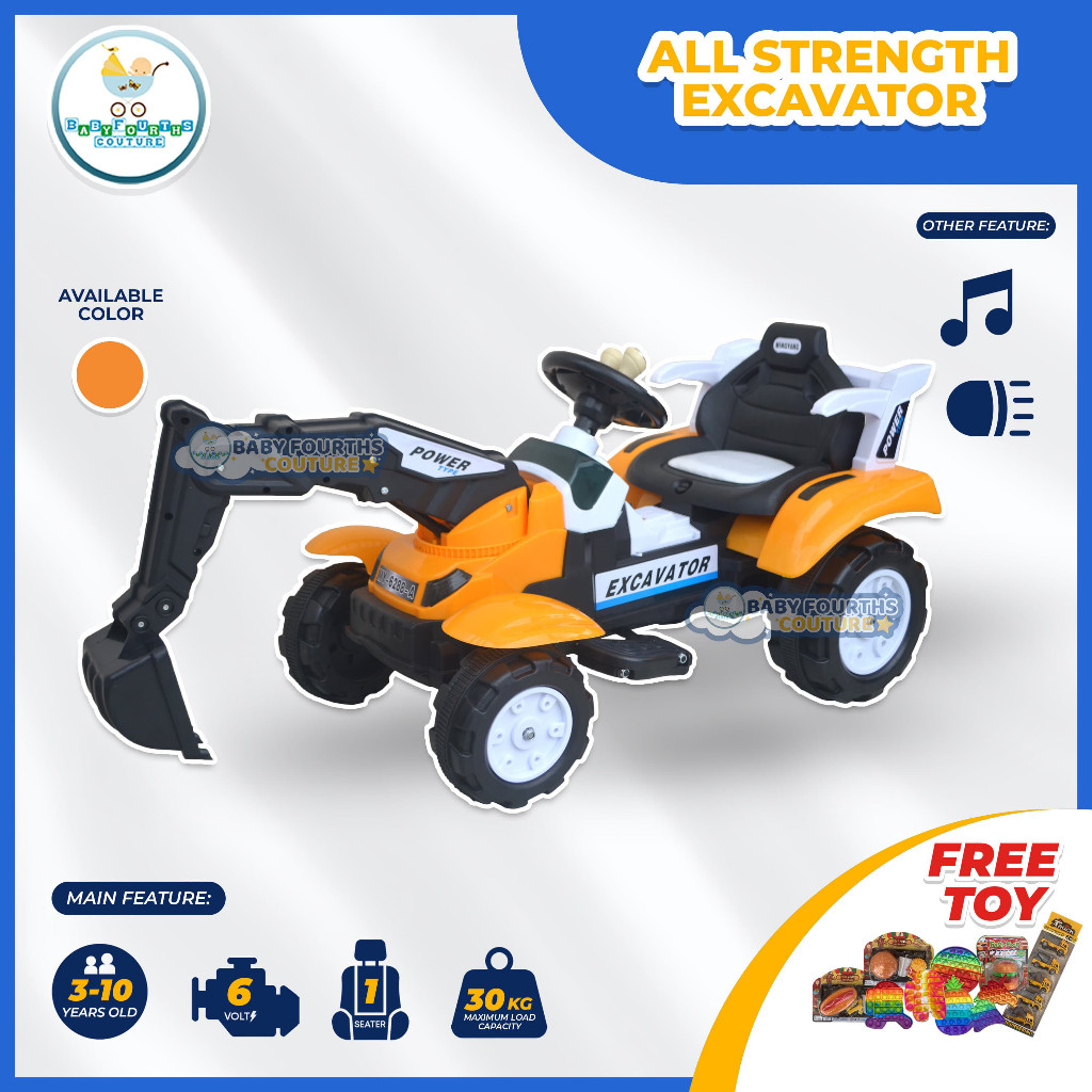 COD All New Strength Rechargeable Excavator Ride On Back Hoe for Kids ...
