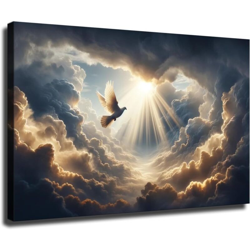 Christian Art Holy Spirit Dove Poster for Bedroom Wall Decor Art Canvas ...