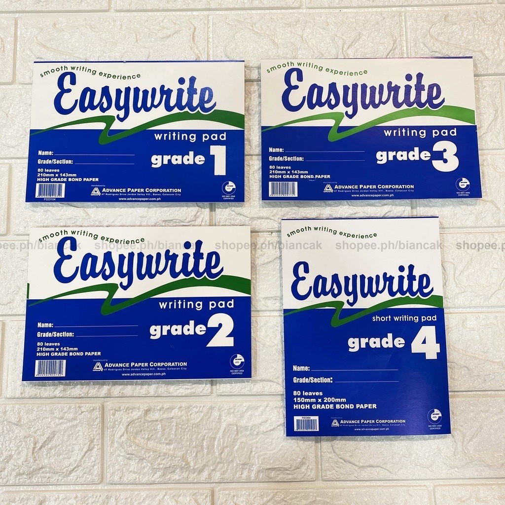 EasyWrite Pad Paper Grade 1234 Intermidiate,1/2,1/4 Length&Crosswise ...
