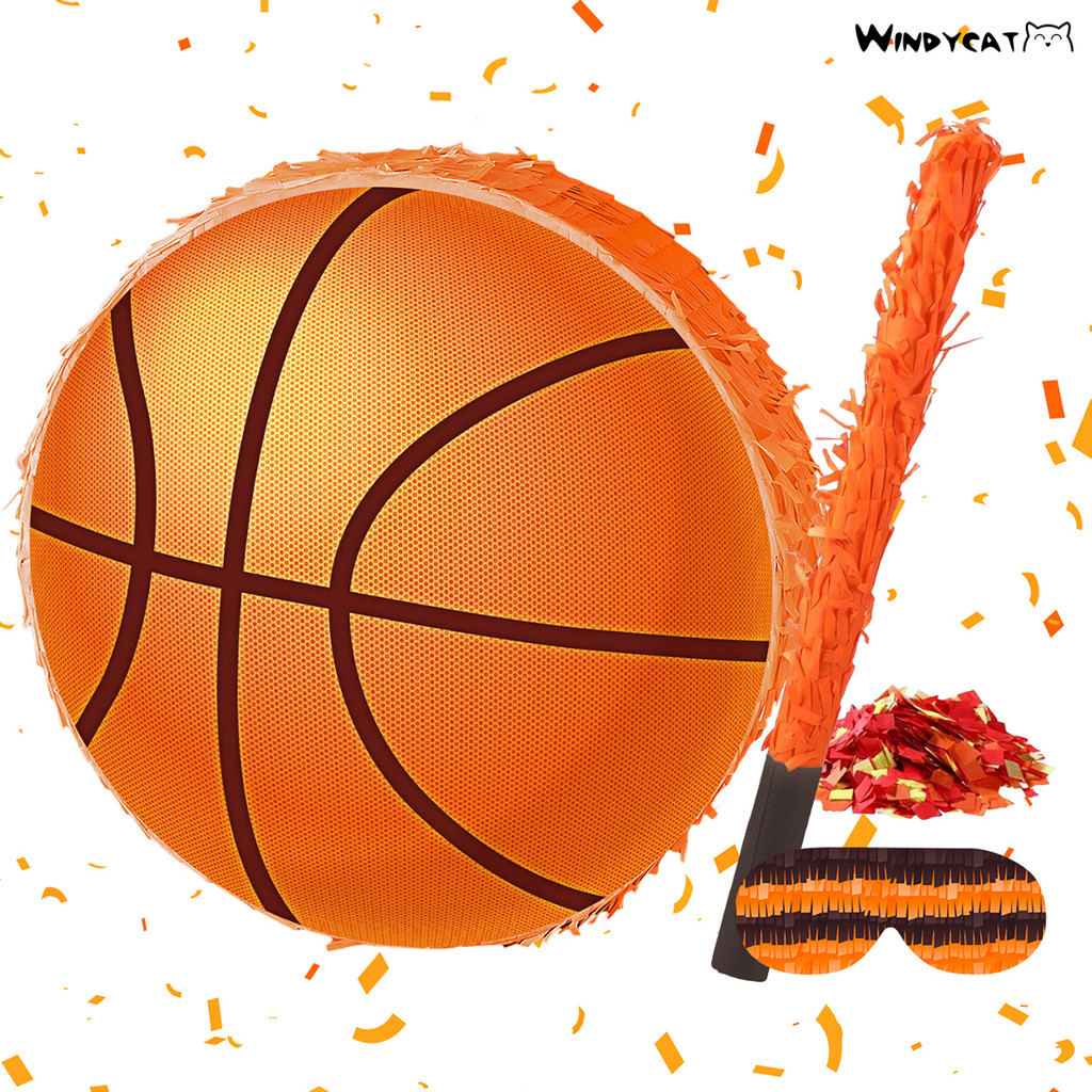 Windycat Basketball Pinata with Blindfold Bat And Confetti Basketball ...