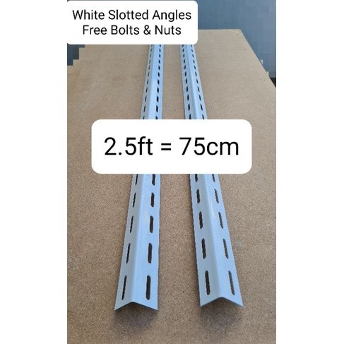 White Slotted Angle Bars - 2.5ft / 75 cm | Shopee Philippines