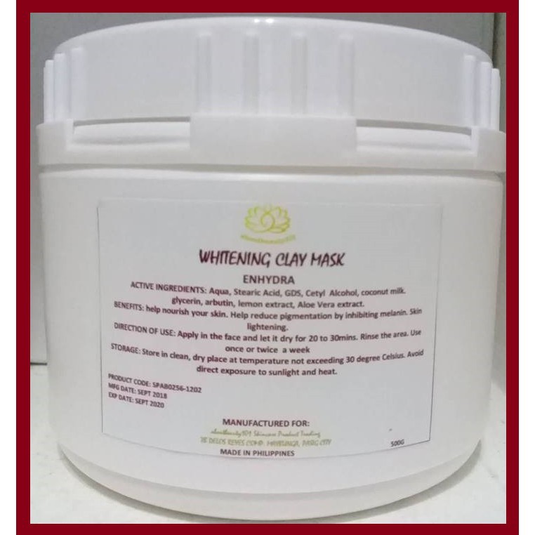 whitening clay mask half kilo | Shopee Philippines