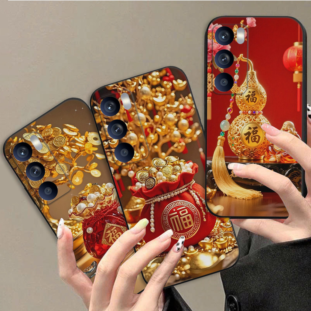 Oppo Reno 12 / 12 Pro / 12 F case with 3D printed God of Wealth, lucky ...
