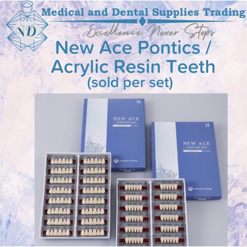 New Ace Pontics / Acrylic$V^Resin$R/Teeth}yr,(complete|d;set) | Shopee ...