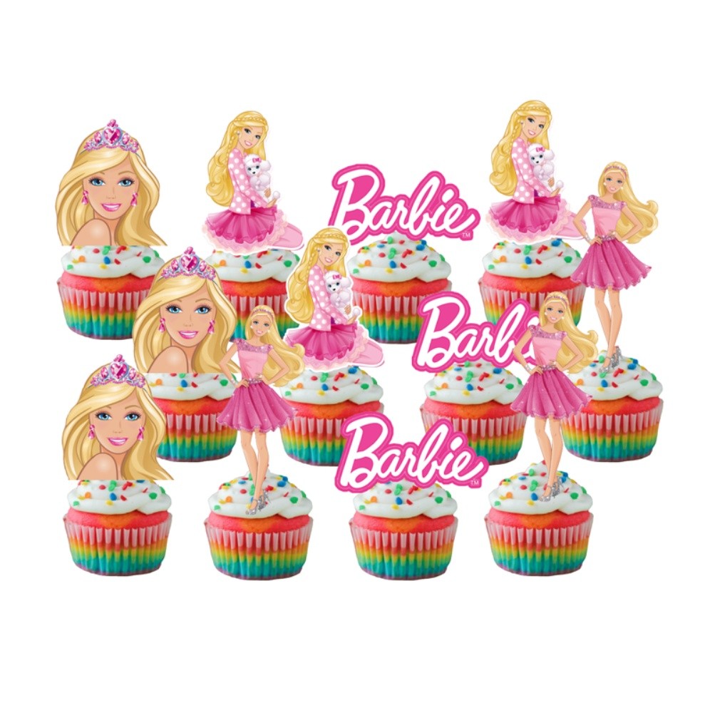 BARBIE 12PCS CUPCAKE TOPPER SET | Shopee Philippines