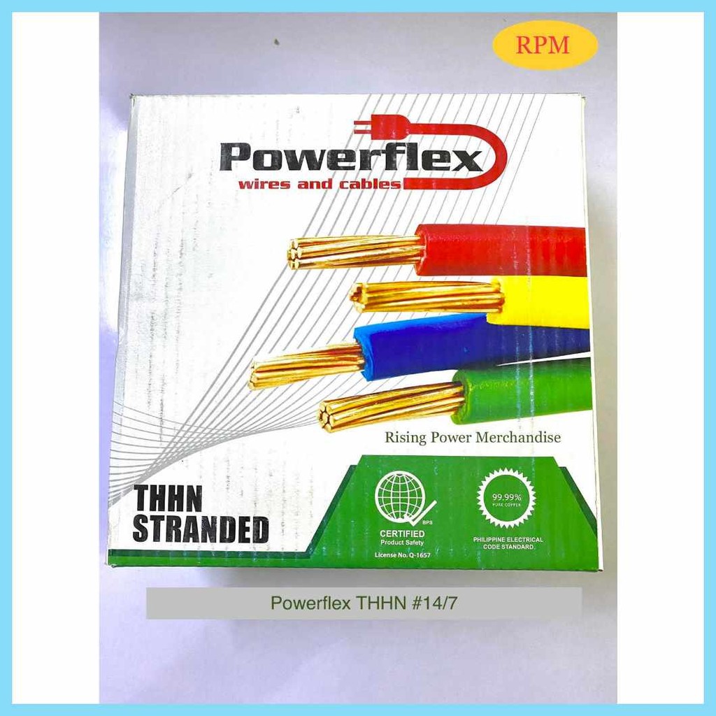 Powerflex/N^THHN/B^Stranded:B_Wire:Q_#:X_14/7:h_(:A_2.0mm2:r_) ( 150mts ) | Shopee Philippines