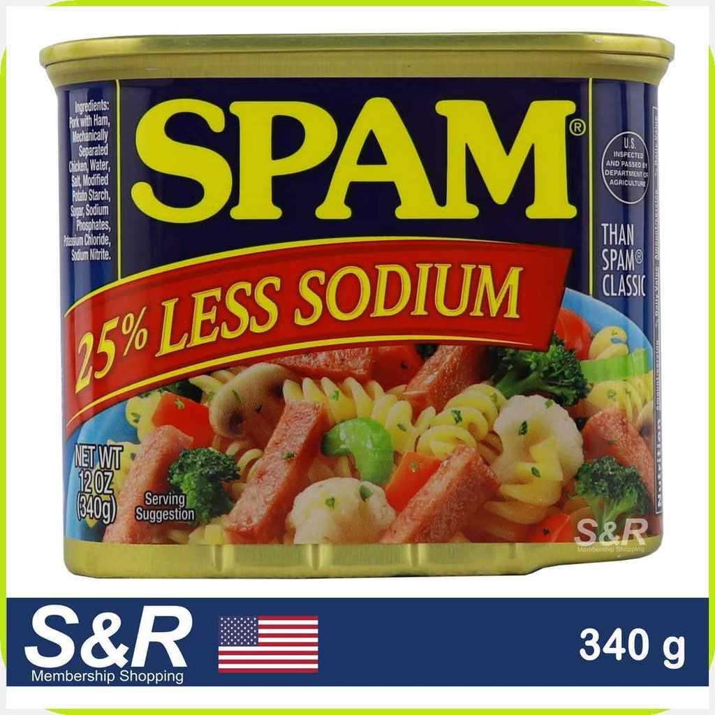 Spam Luncheon Meat 25% Less Sodium 340g | Shopee Philippines
