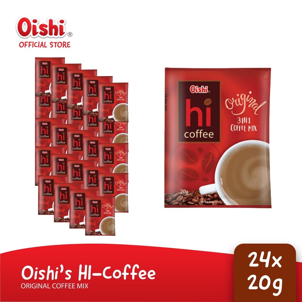 Oishi HI-Coffee Original 3 in 1 Coffee Mix 20G x 24 | Shopee Philippines