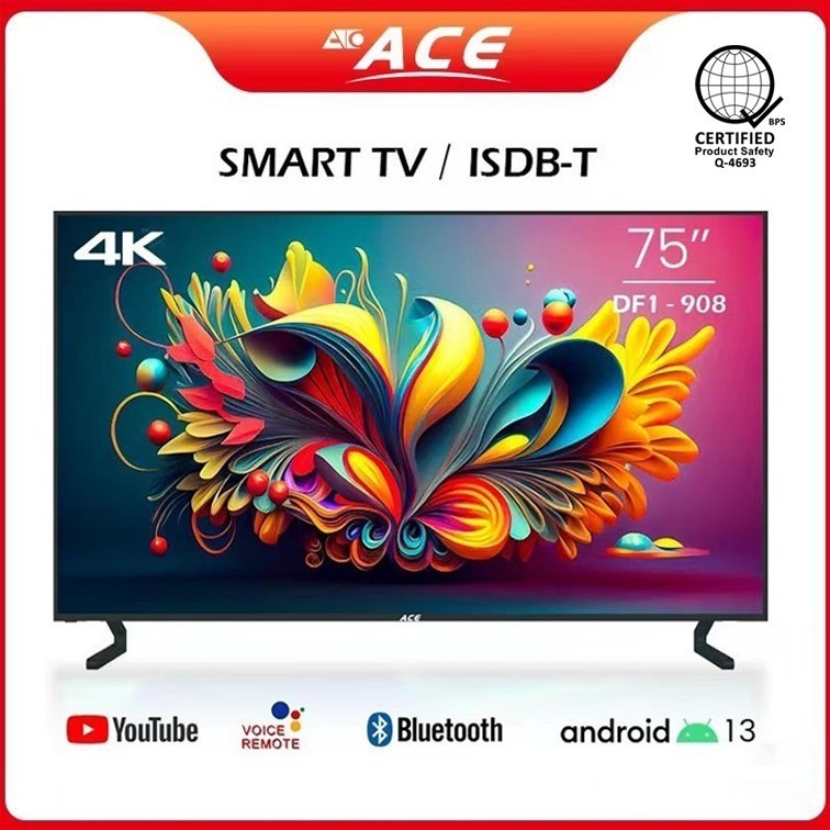 ACE 75 UHD 4K Smart Google TV DF1 (Android 11, Netflix, Youtube ...