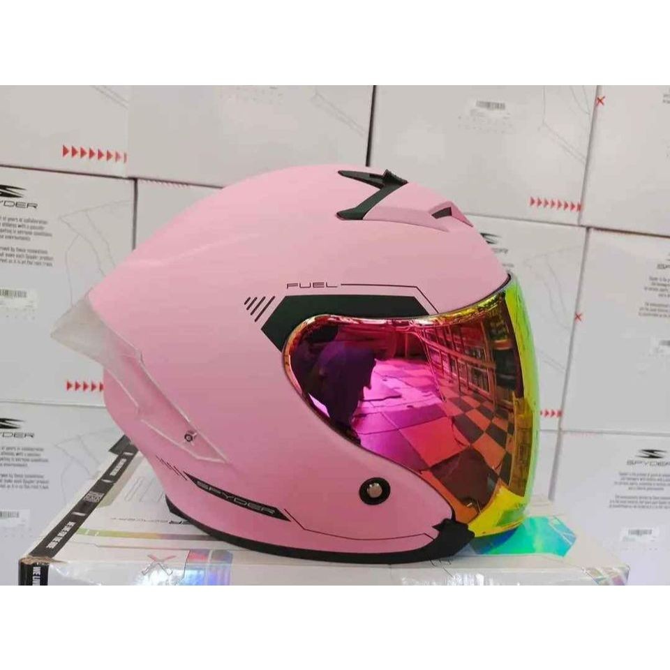 Spyder Fuel Model Half Face Dual Visor Helmet (Free Clear Visor ...
