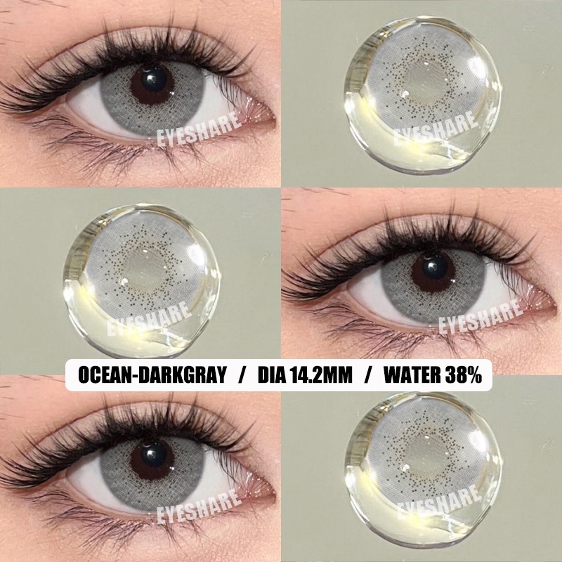 【COD】Eyeahare OCEAN Gray Contact Lense Natural Brown Yearly Contact ...