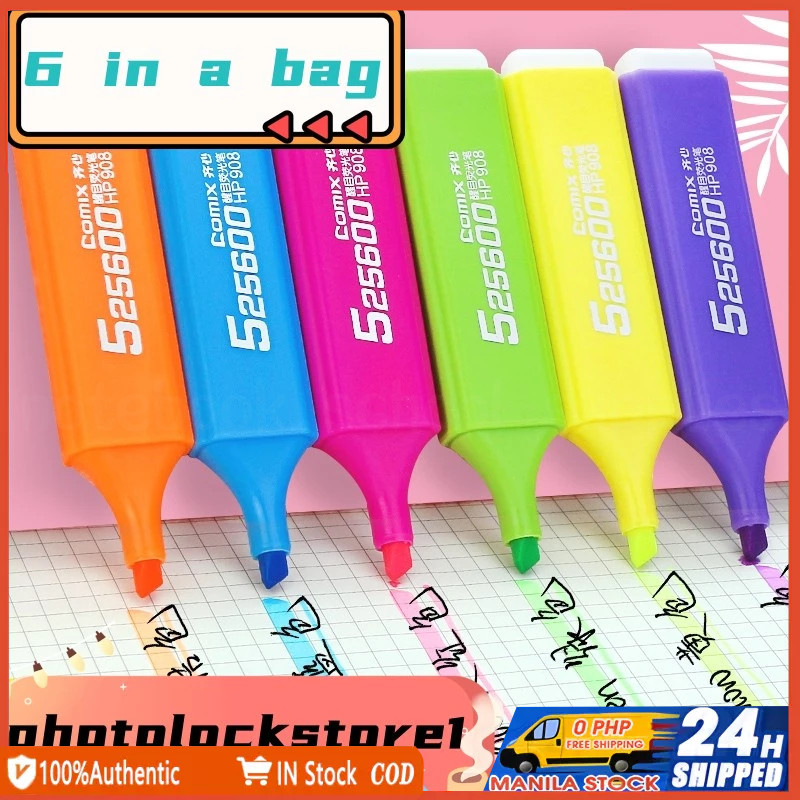 Bag fluorescent pen color marker key marking pen student stationery set ...