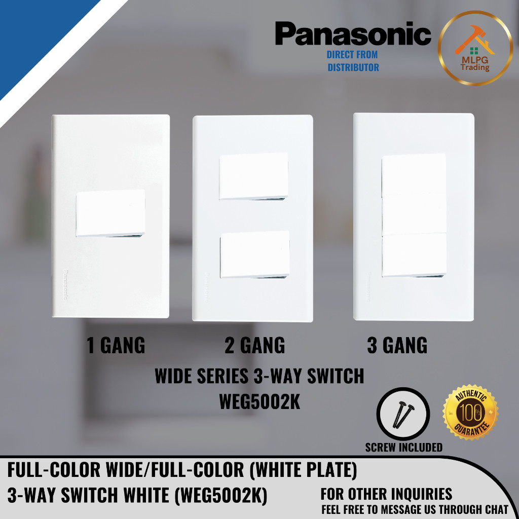 Panasonic Full Color Wide Series - 3-Way-Switch (1,2,3 Gang Set) - WEG ...