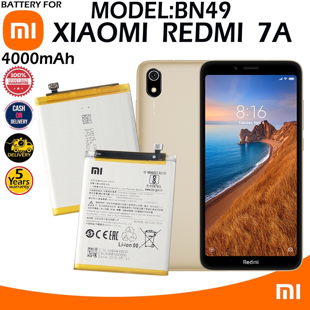 Xiaomi Redmi 7A Battery Model BN49 High Quality Capacity 4000mAh ...