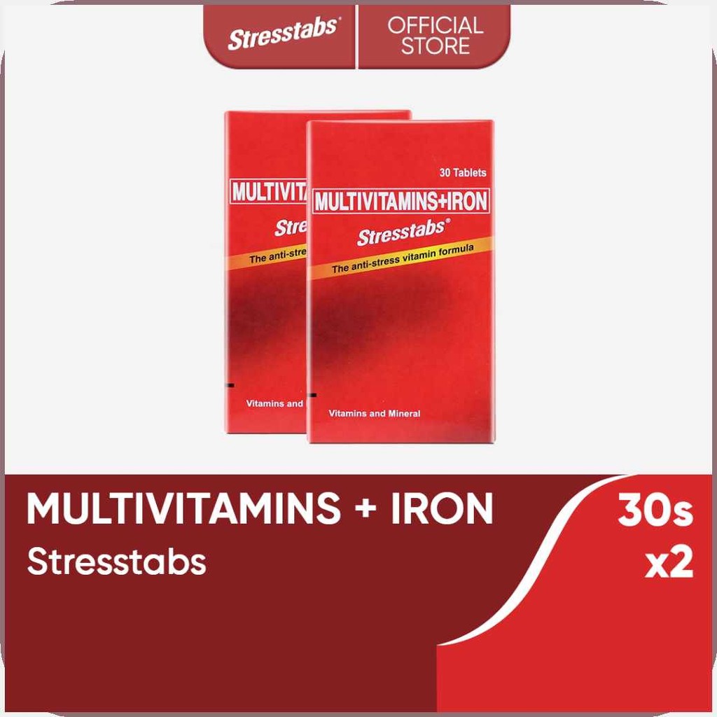 Stresstabs$Dt?Multivitamins~F*+~Z*Iron~w*30s~eR)x2}eX)Fights~jp*Stress ...