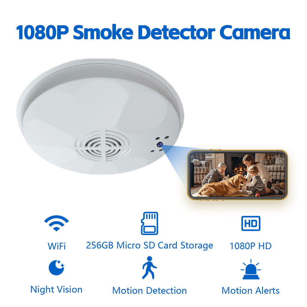 【Ultra-Low Cost】1080p HD WIFI Hidden Camera CCTV Smoke Detector Shape ...