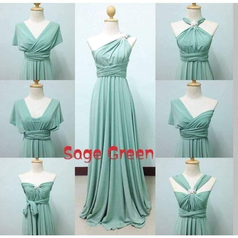 SAGE GREEN INFINITY DRESS WITH TUBE | Shopee Philippines