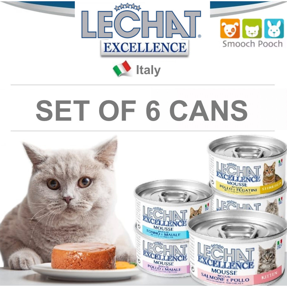 LeChat Excellence Mousse Wet Cat Food 85g (6 can) | Shopee Philippines