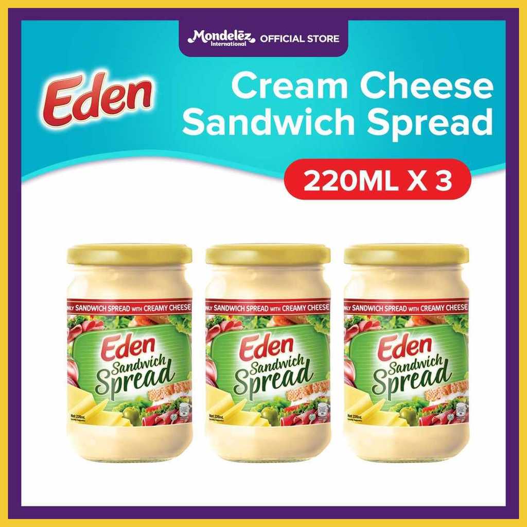 Eden Sandwich Spread Jar - Cream Cheese Flavor 220ml Rich, Creamy ...
