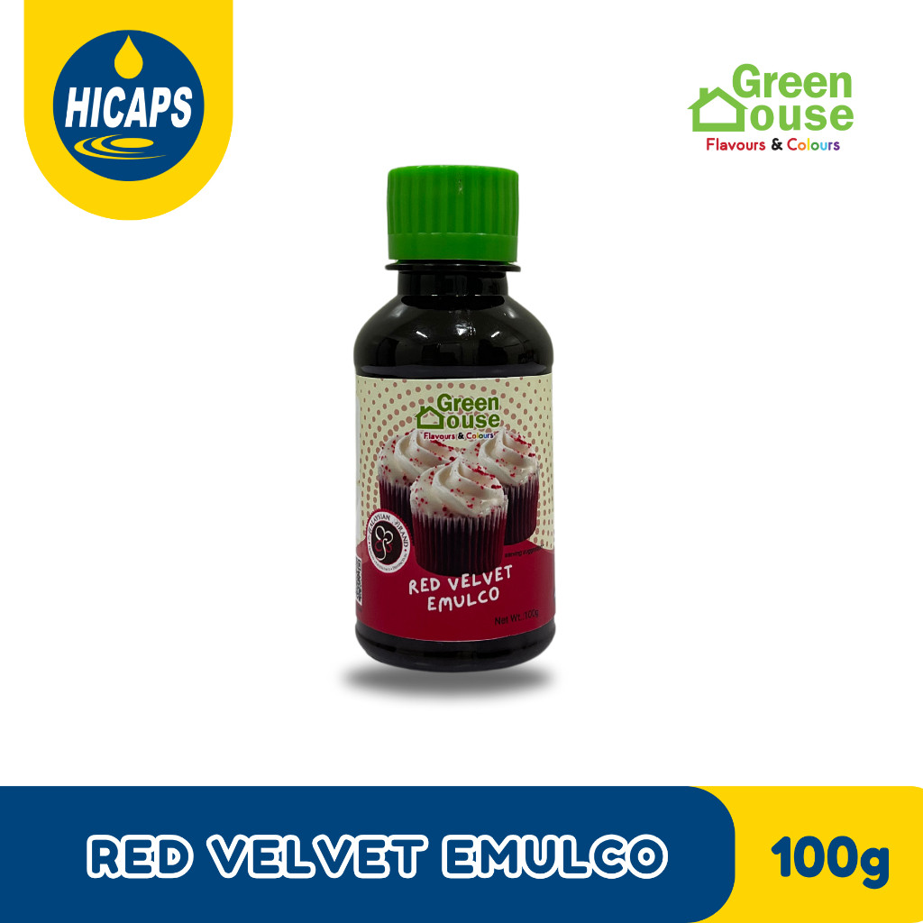 Hicaps Green House Red Velvet Emulco 100g (Flavor And Color) | Shopee ...
