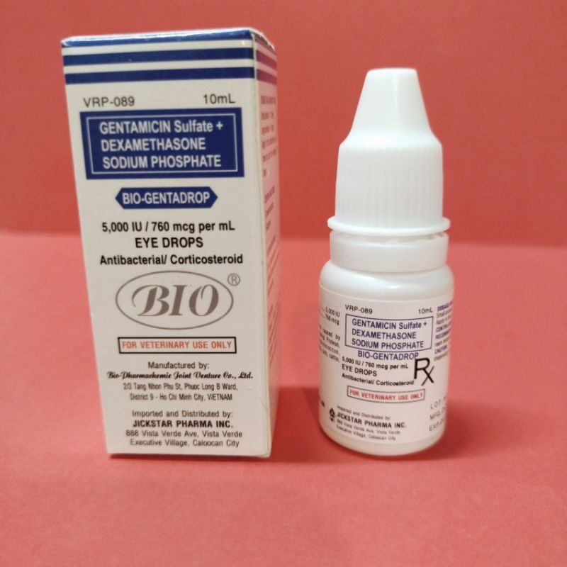 Bio-GentaDrop Eye Drops Antibacterial for Dogs,Cats,Goats,Poultry 10ml ...