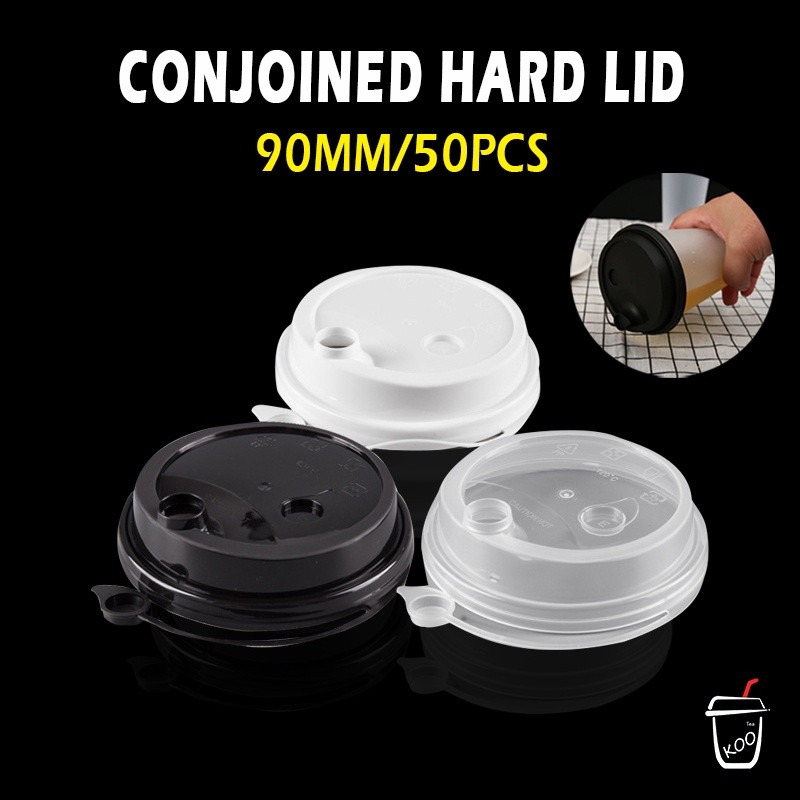 50PCS 90mm Conjoined Lid Cup Hard Lid Milk Tea Cup Lid Plastic Cups ...