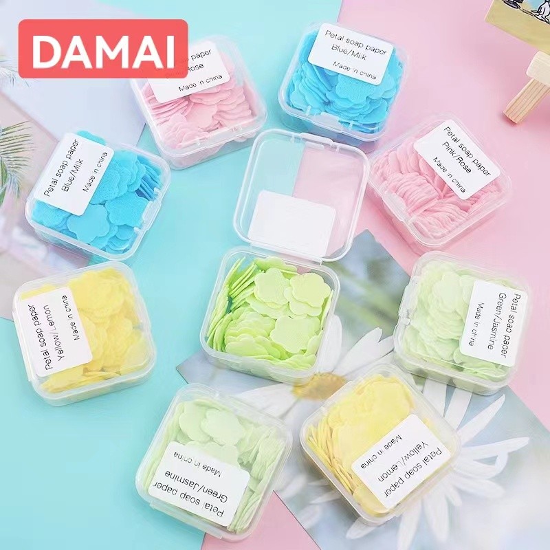 Disposable Mini Flower Shape Paper Soap Box Hand-washing Soap Paper ...