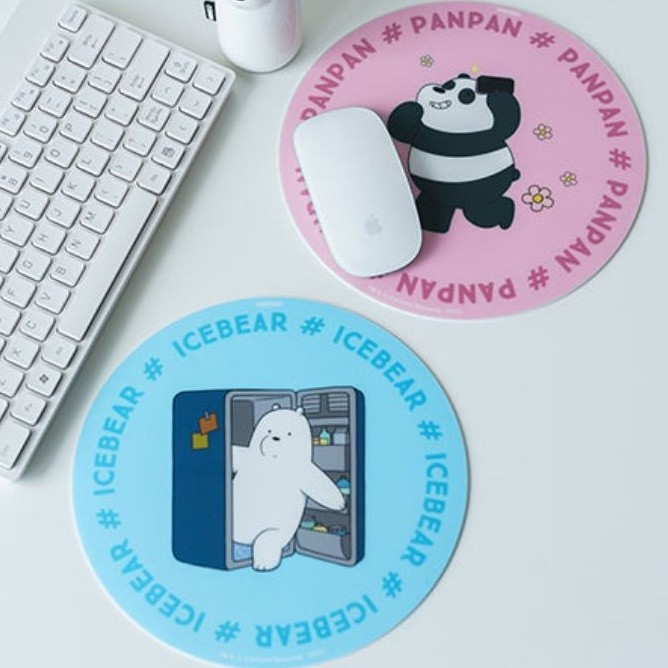 ORIGINAL WE BARE BEARS ROUND MOUSE PAD ICE BEAR | GRIZZ | PANDA ...