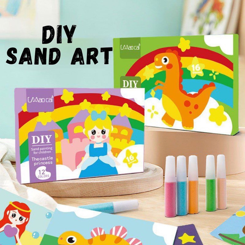 DIY Sand Arts Painting Art Activities for kids Sand Painting Cards Gift ...