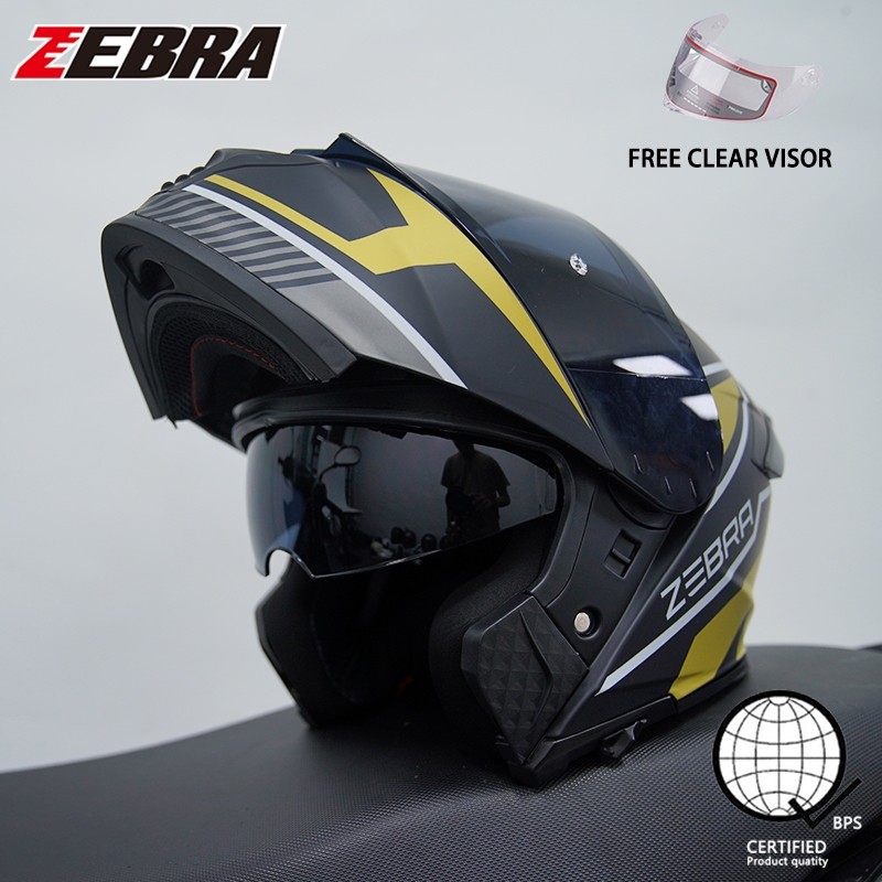 ZEBRA A113 RITZY W/D Modular helmet full face for motorcycle unisex can ...