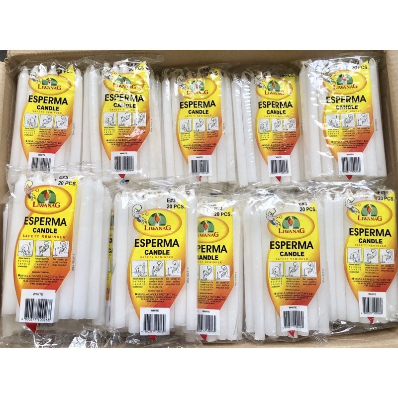 Liwanag Esperma Candle E#3 E#5 20pcs per pack | Shopee Philippines