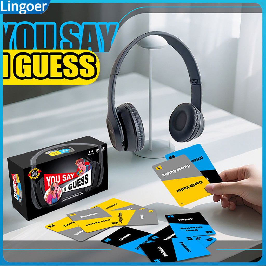 Lingoer Adults Lip Reading Game with Headphone 40 Cards 2-4 Players ...
