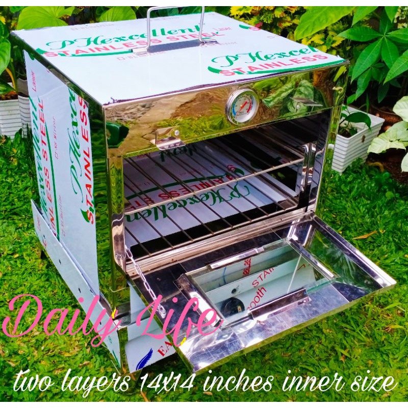 Stainless Oven Two &.r#Three.L]Layers>ik;14x14'mn%inches | Shopee ...