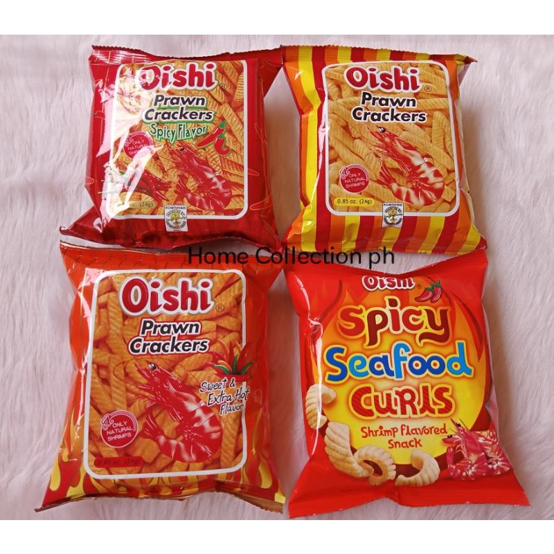 Oishi Prawn Crackers & Spicy Seafood Curls | Shopee Philippines