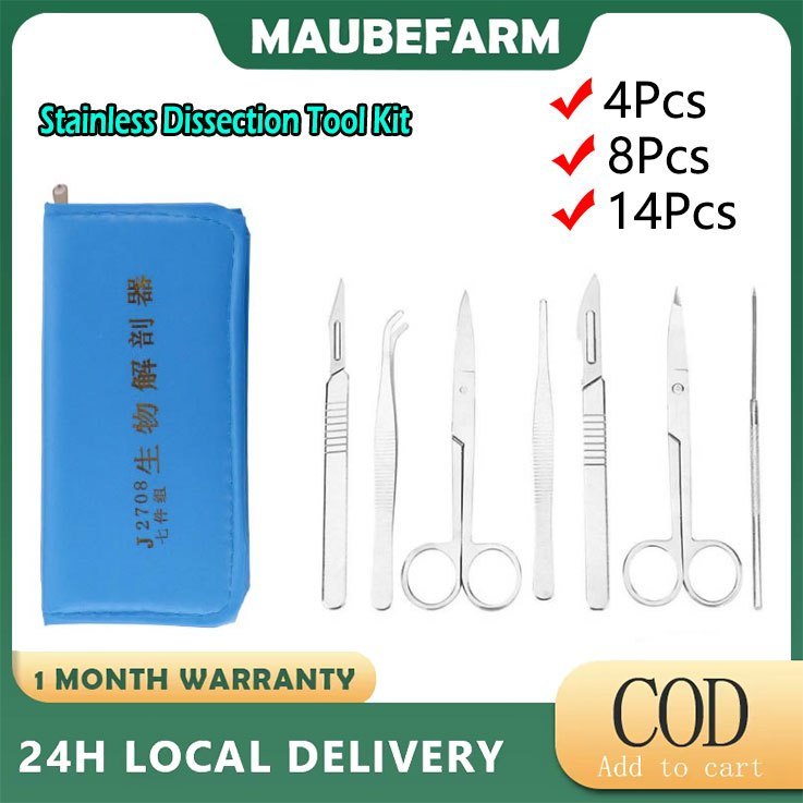 7/14/18Pcs Stainless Dissection Tool Kit Set Biology Student Lab Tools Farm Animal Dissecting ...
