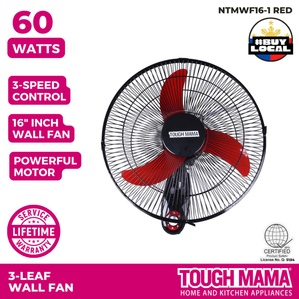 Tough Mama NTMWF16-1 Wall Fan 16 Electric Fan Powerful Motor ...