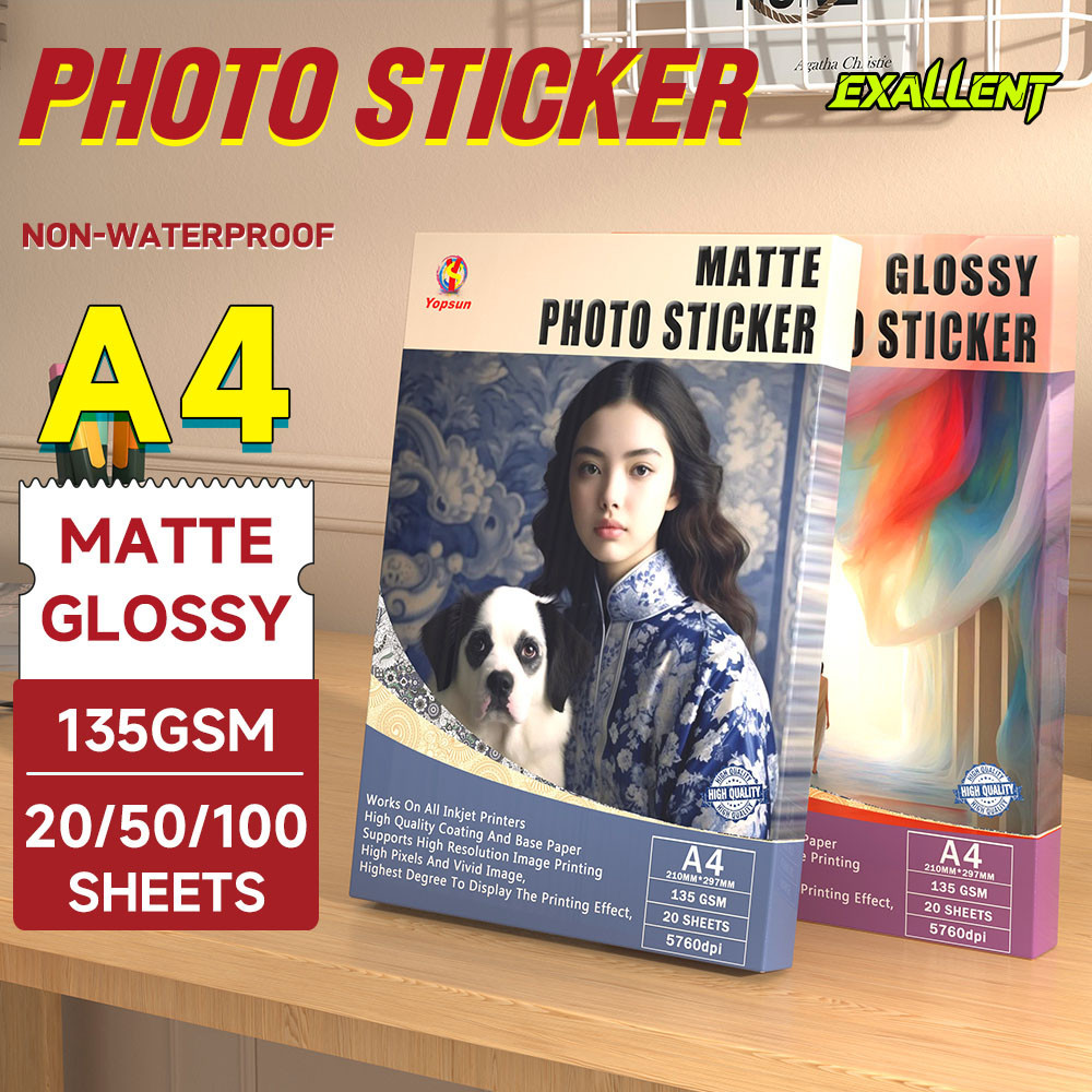 Photo Sticker A4 Glossy&Matte 135Gsm 5760dpi High Quality Yopsun Brand ...