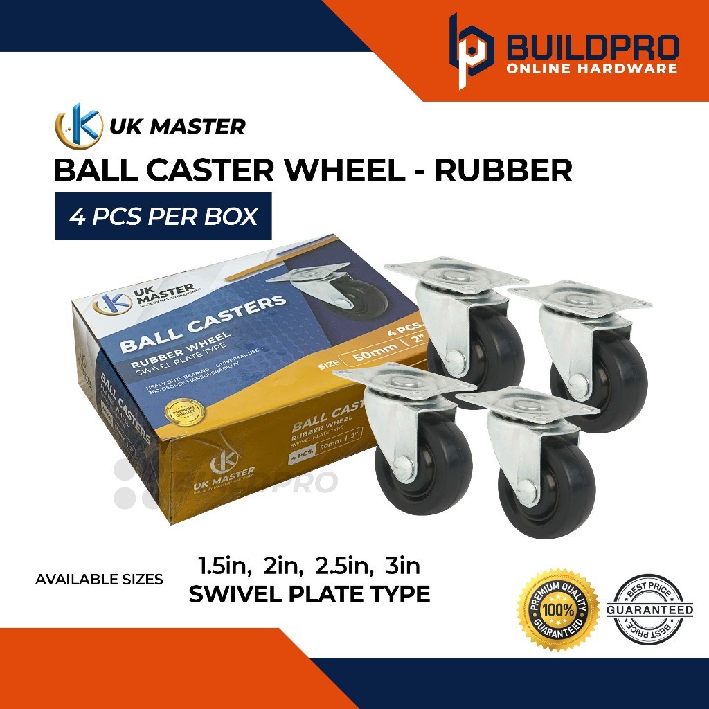 UK MASTER Caster Wheel / Rubber (Per Box) | Shopee Philippines