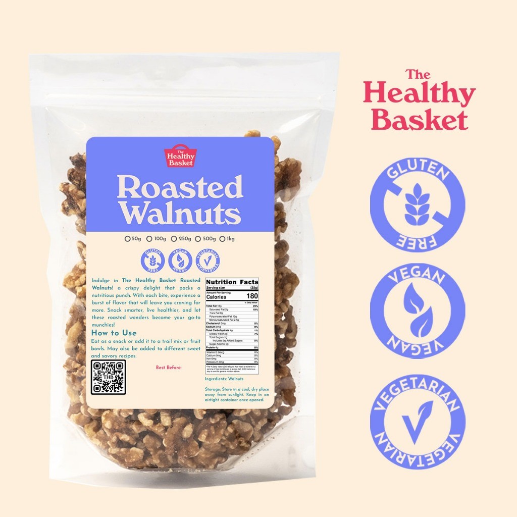 Healthy Basket Roasted Walnuts (50g, 100g & 250g) | Shopee Philippines