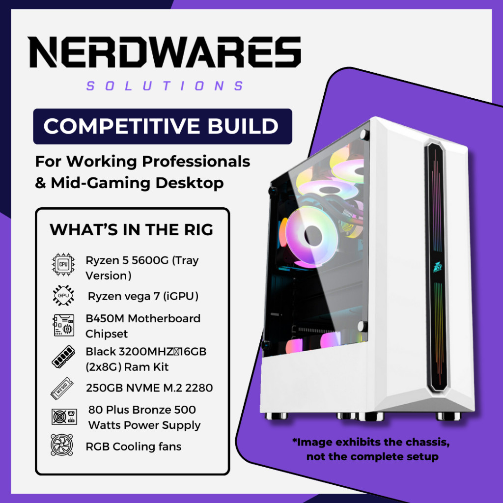 Gaming Computer Desktop Bundle Full Set Ryzen 5 5600G 16GB DDR4 RAM ...