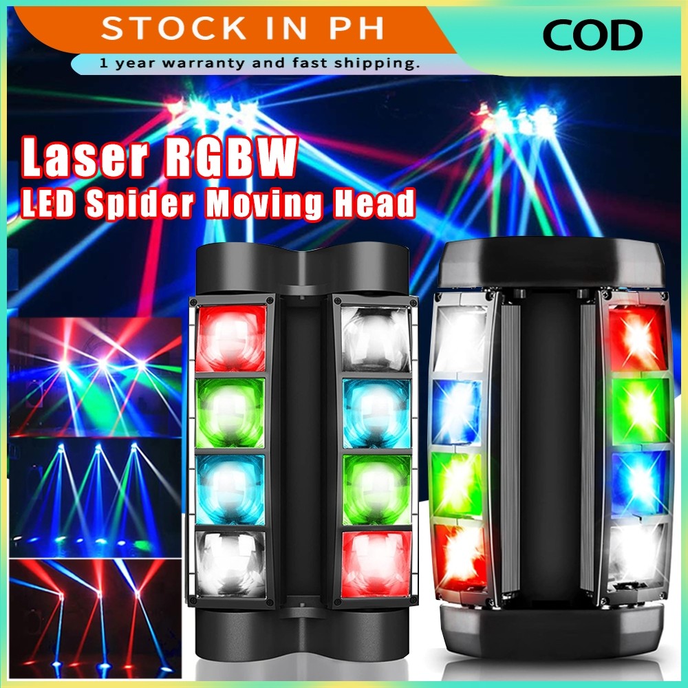 NewLaser RGBW LED Spider Moving Head Beam Stage Lights Sound Activated ...
