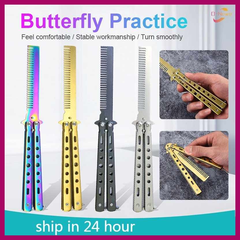Butterfly/V]Hair}vX[Comb`n;Practice&Combs&Foldable&Stainless&Steel ...