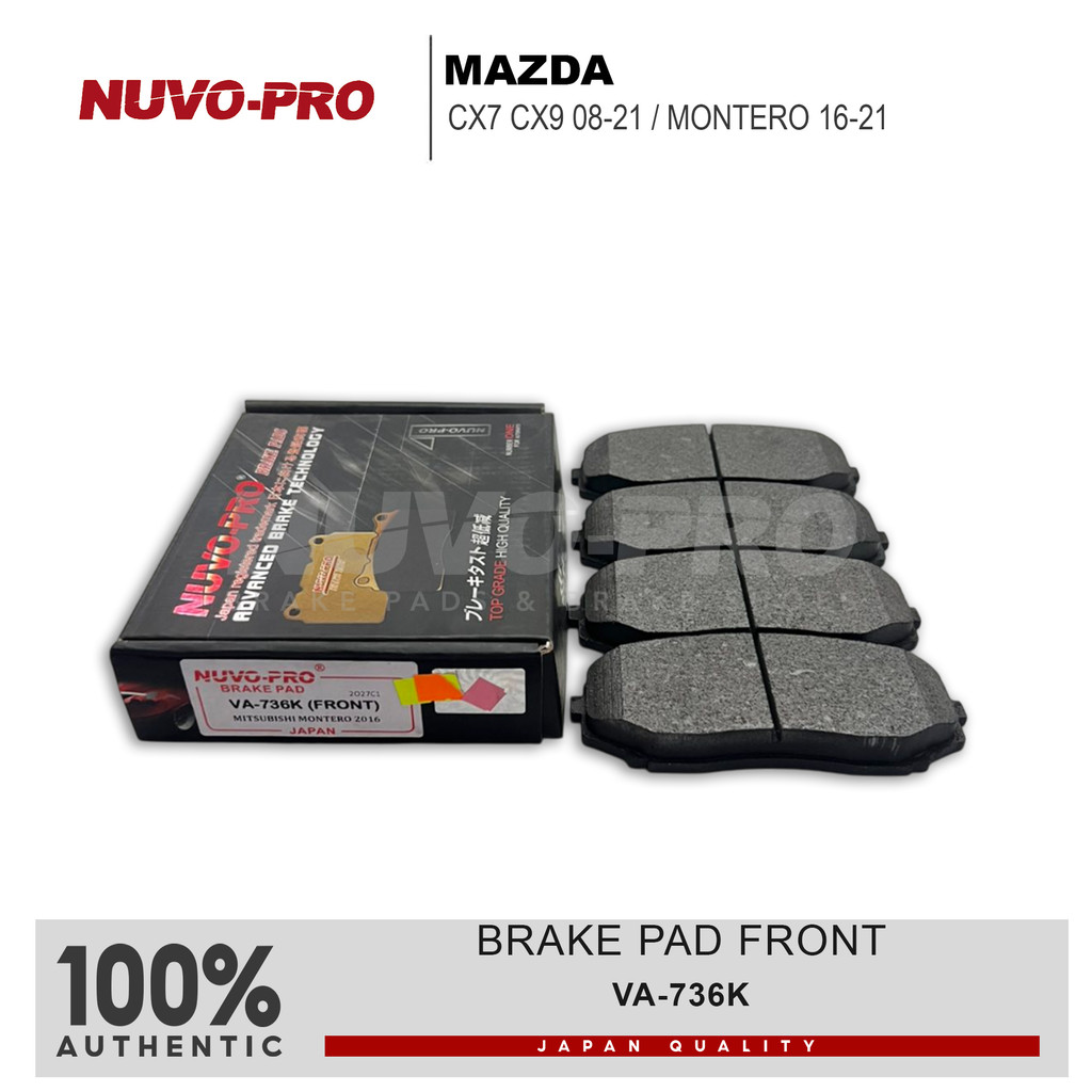 NUVOPRO BRAKE PAD FRONT MAZDA CX7 CX9 08-21 / MONTERO 16-21 VA-736K ( 1 ...