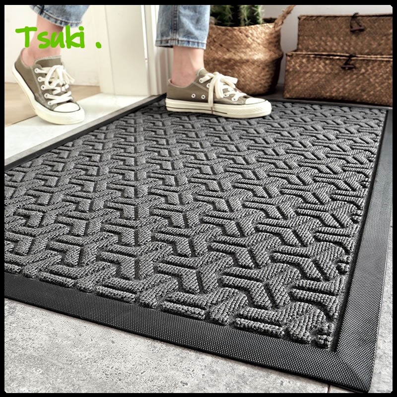 Entrance welcome ront floor mat rubber non-slip rub-resistant household ...