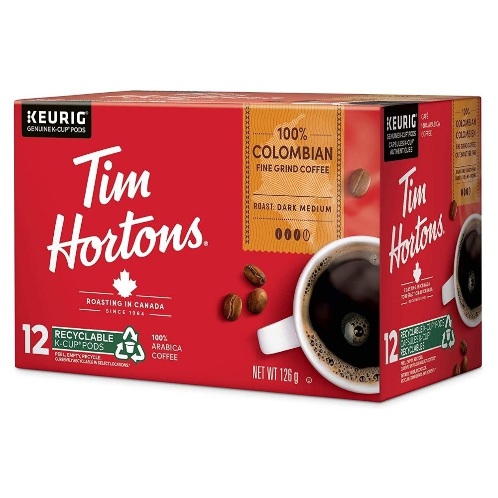 Tim Hortons Colombian, Medium Dark Roast, Keurig K-cup Coffee Pods, Box ...