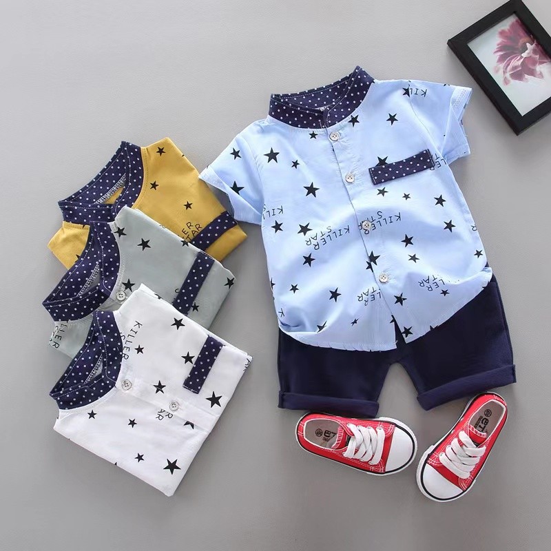 0-4yrs Baby kids terno for boy girl shirt w/shorts | Shopee Philippines