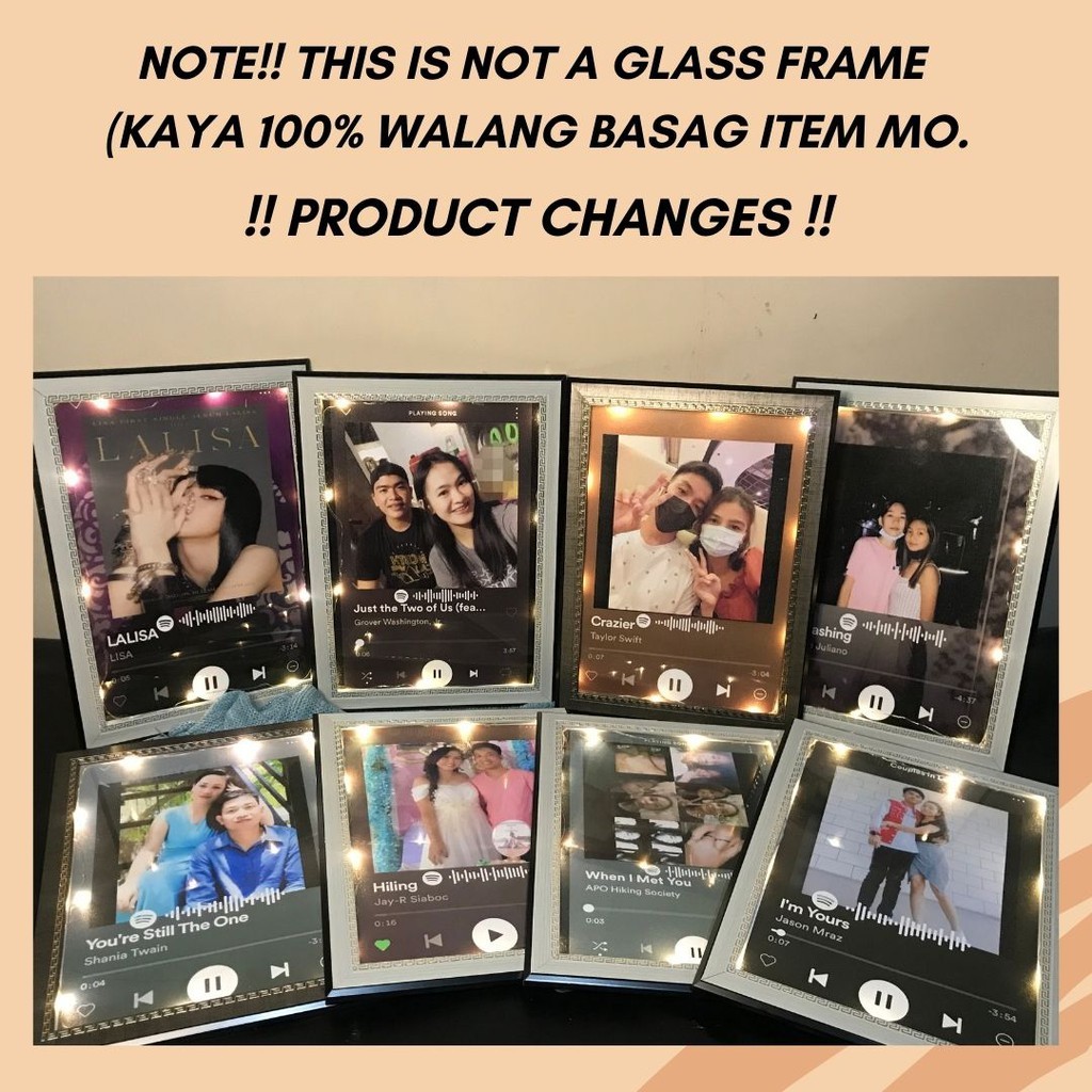 Customized Spotify Frame with lights (Scannable Code) | Shopee Philippines